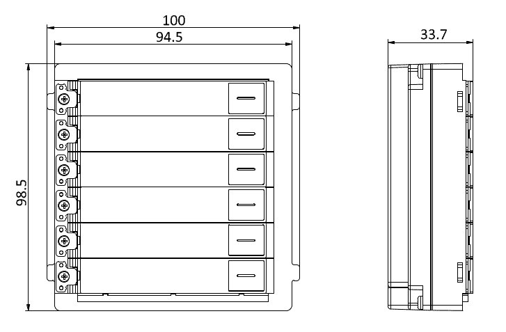 Hikvision DS-KD-KK/S Stainless Steel Intercom 6 Button Module