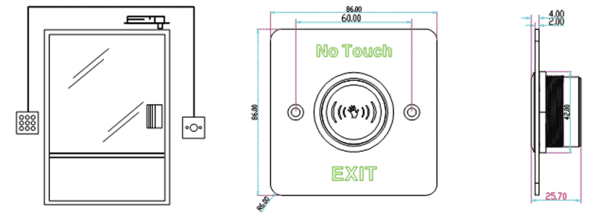 Hikvision DS-K7P03 Contactless No-touch Exit Button | Connectec.uk