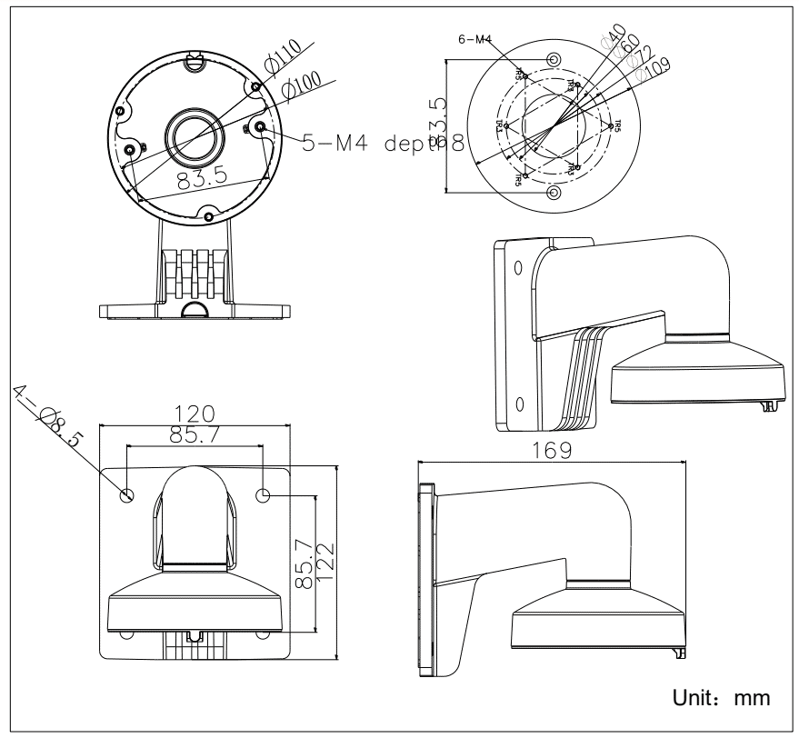 HiLook HIA-B401-110T Turret Camera Wall Bracket