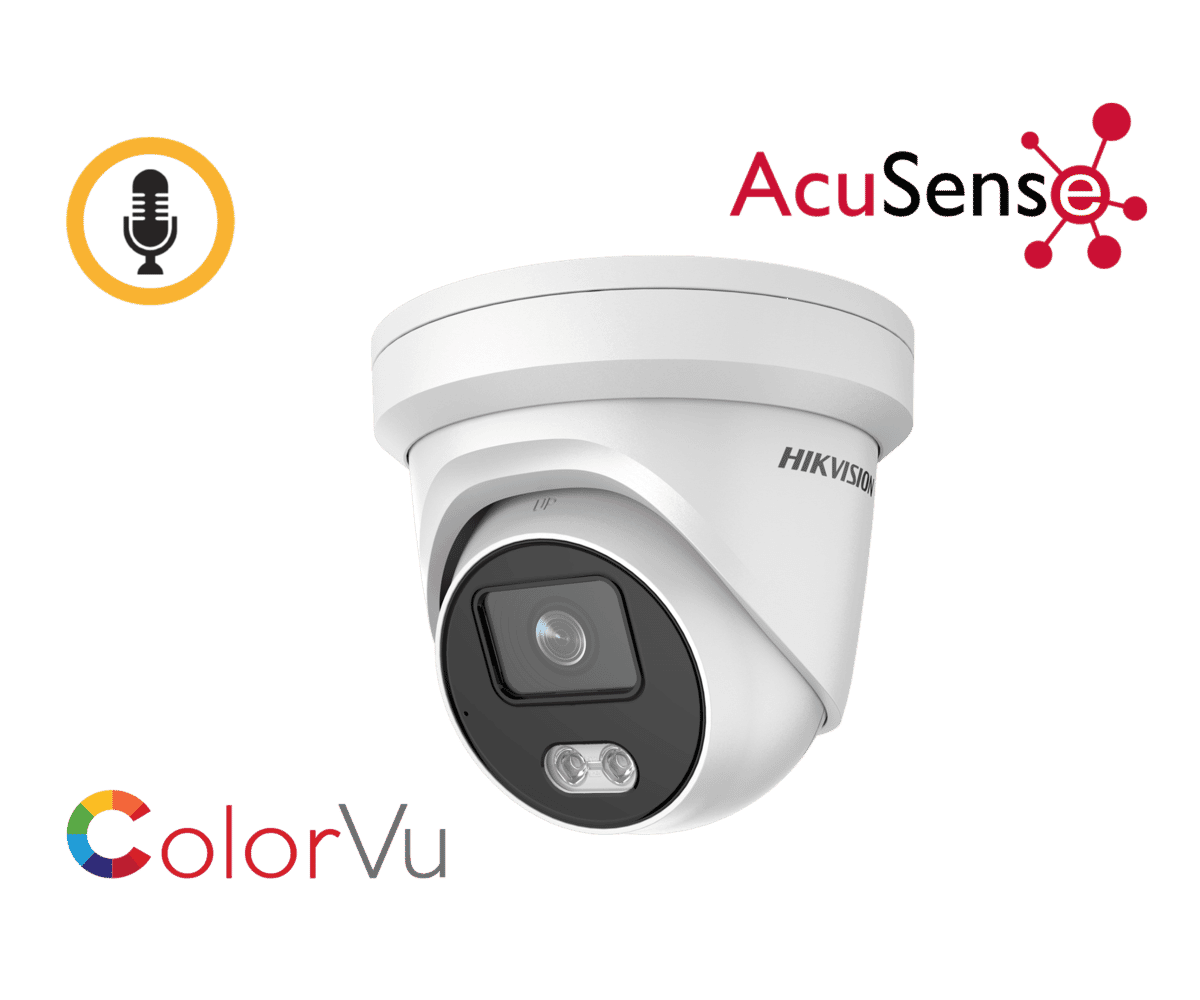 Hikvision Ds 2cd2347g2 Lu 4mp Ip Colorvu Acusense Audio Turret 2 8mm