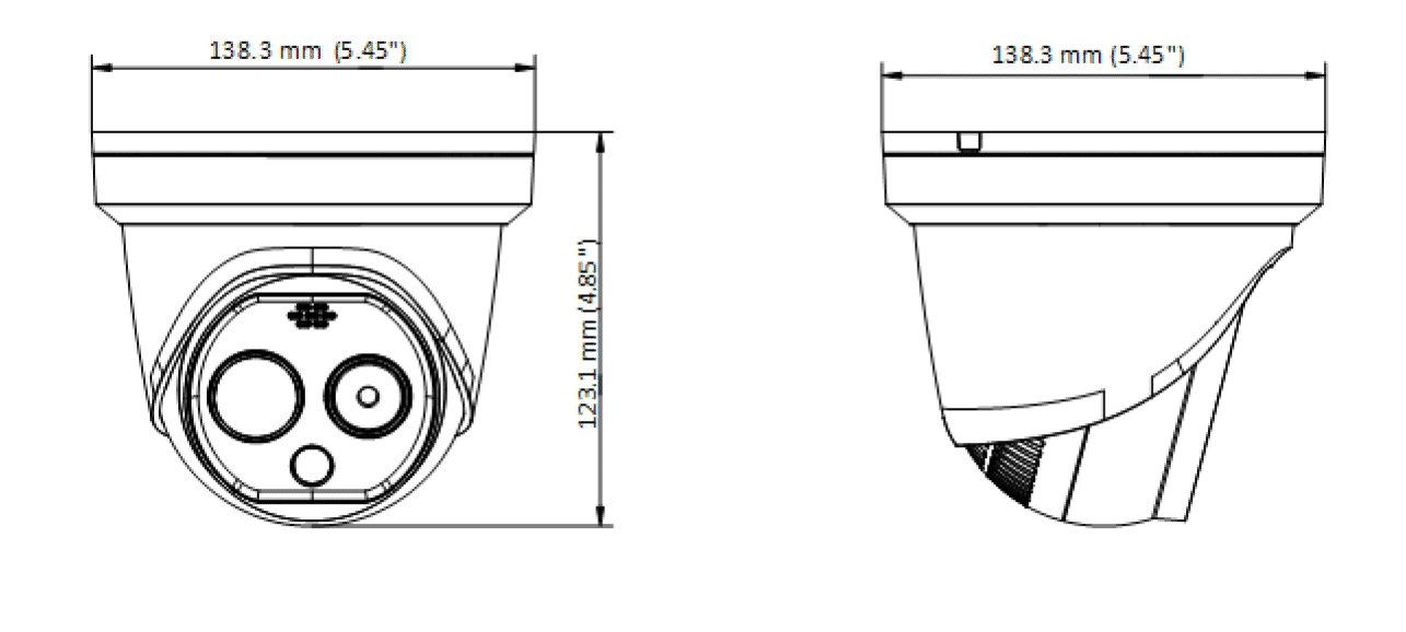 Hikvision DS-2TD1228T-2/QA Thermal & Optical Bi-Spectrum Network Turret ...