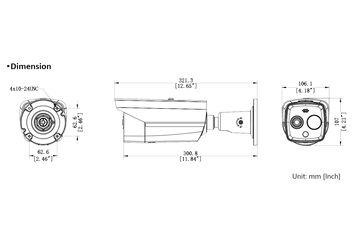 Hikvision DS-2TD2628-3/QA Thermal/Optical HeatPro Bullet 3.6/4.3mm ...