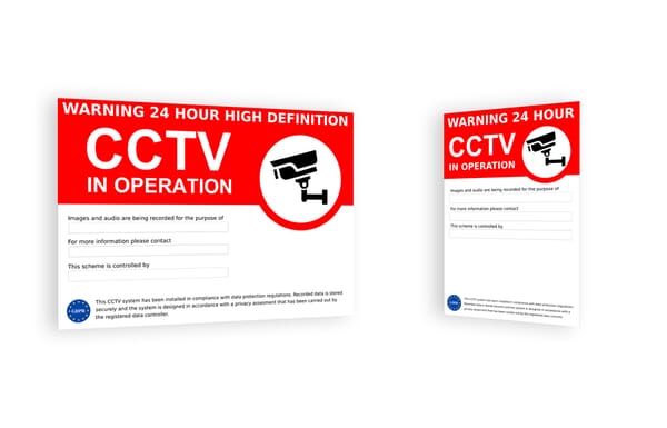 Outdoor CCTV Warning Signs GDPR / DPA Compliant | Connectec.uk