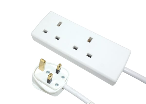 2 Gang 13 Amp Trailing Extension Lead UK Plug