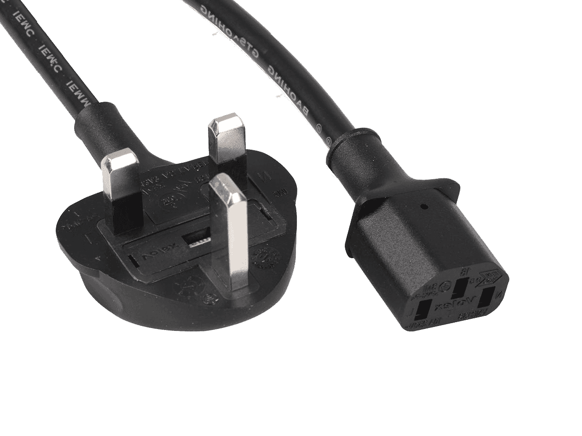 C13 Kettle Lead Power Cable UK Plug 5A Black