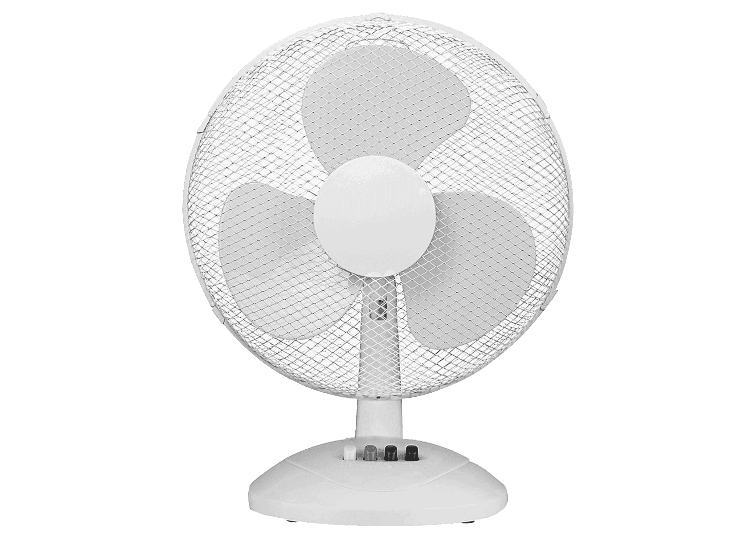 White 16" Oscillating Desk Fan with 3 Speeds