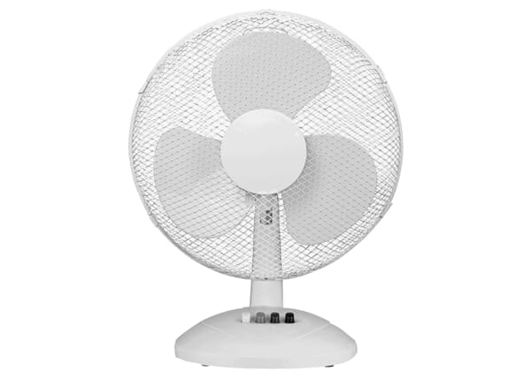 White 16" Oscillating Desk Fan with 3 Speeds