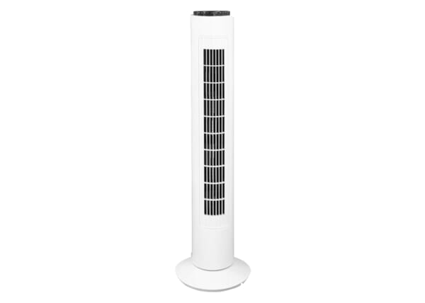 White 29" Oscillating Tower Fan with Timer