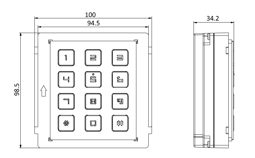 Hikvision DS-KD-KP/S Stainless Steel Intercom Keypad Module