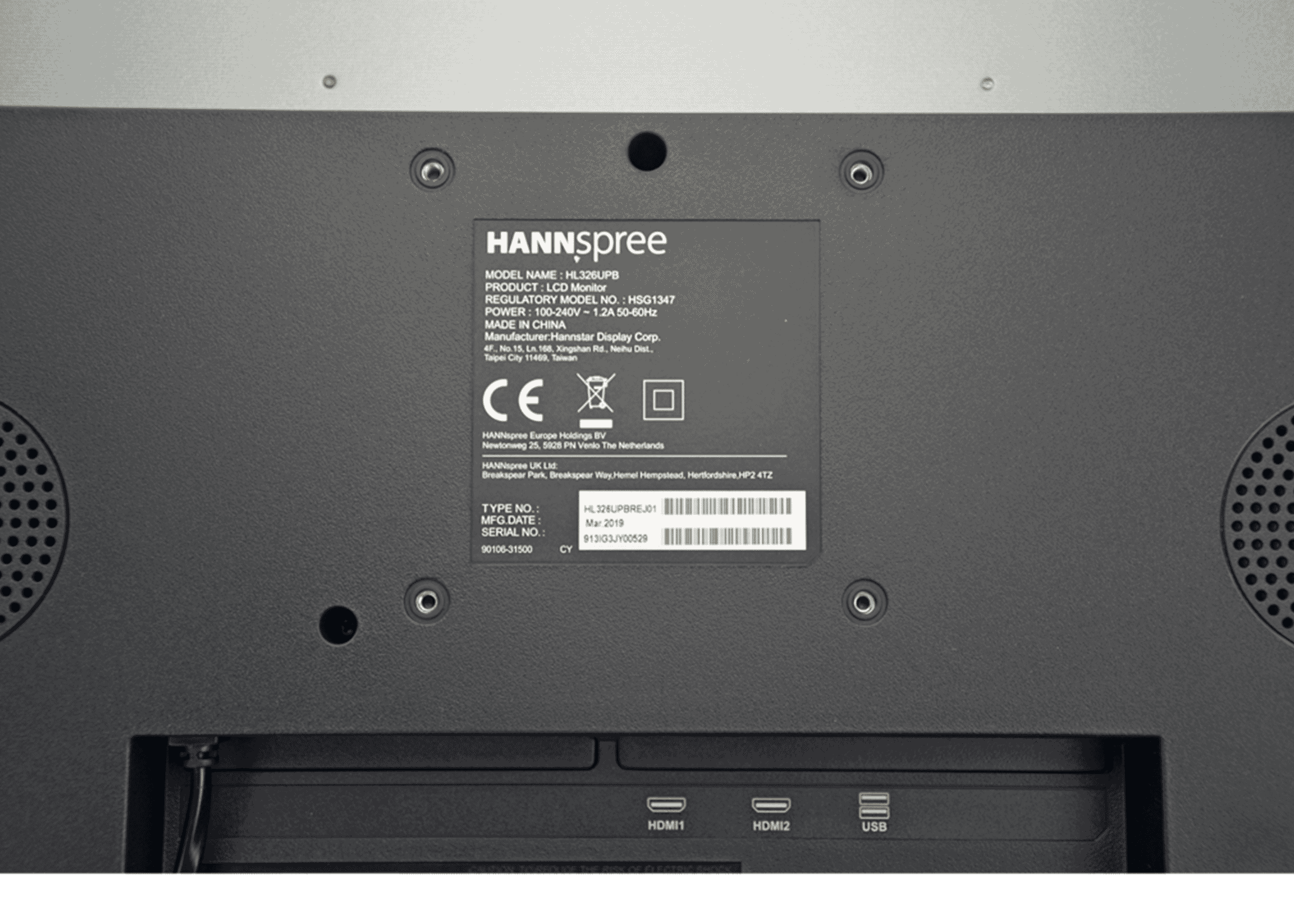 Hannspree HL326UPB 31.5" Full HD 1080p IPS LED LCD Monitor HDMI VGA ...