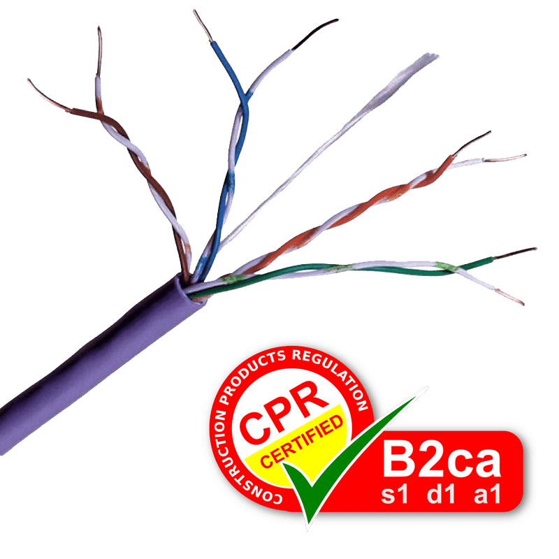 Cat 5 UTP LSZH B2ca Purple Solid Network Cable 305m | Connectec.uk