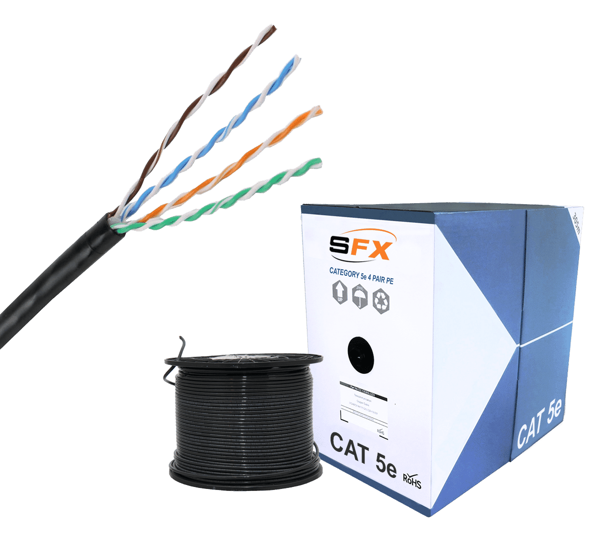 Cat 5e UTP PE External Solid Network Cable | Connectec.uk
