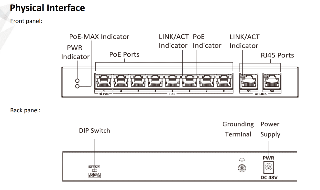 Hikvision DS-3E0310HP-E 10 Port POE Switch with Dual Up-link | Connectec.uk