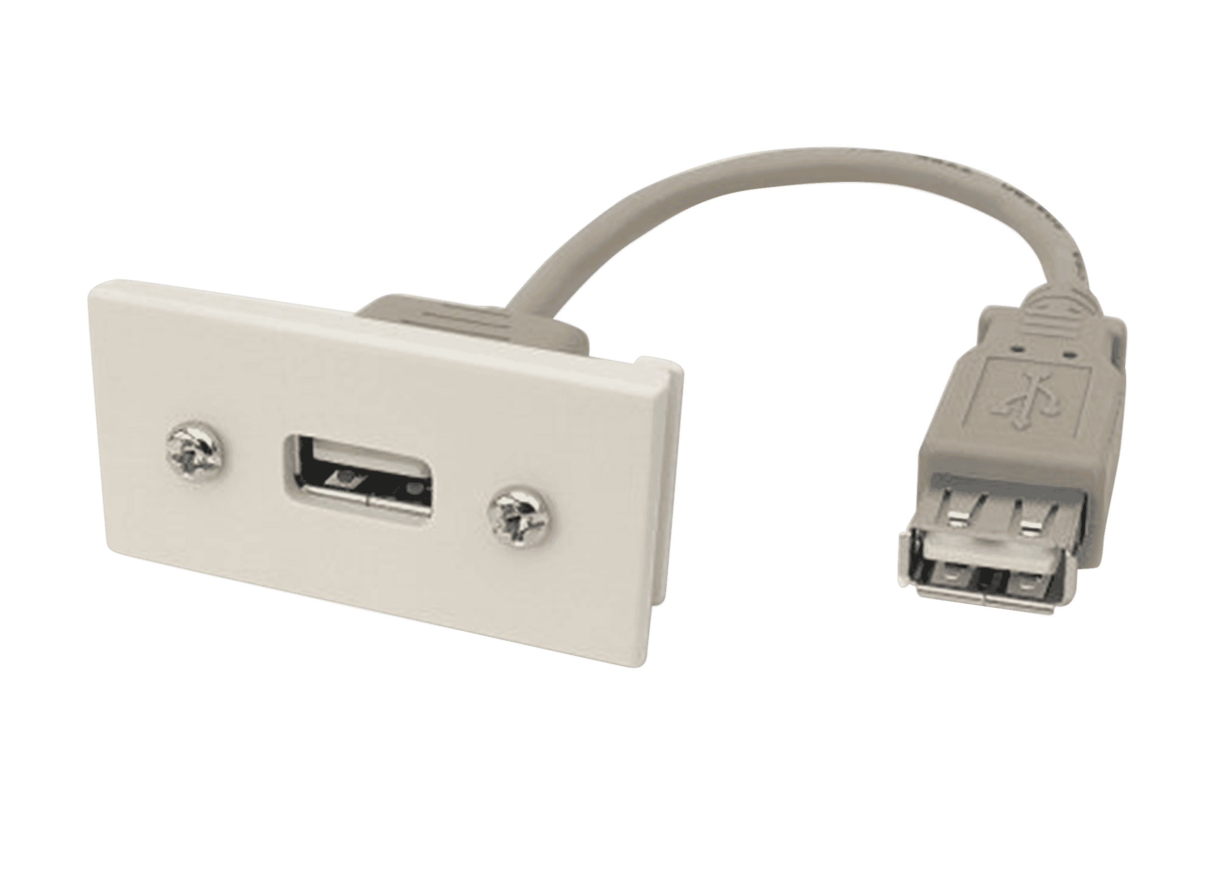 USB Single Insert Euro Module White | Connectec.uk