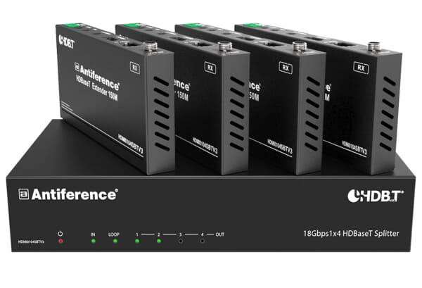 Antiference HDMI0104SBTV3 4 Way 18Gbps HDMI Splitter over Cat 6