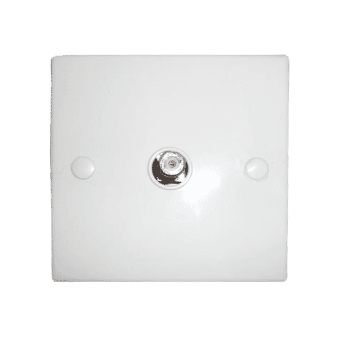 Single TV or Satellite F Plug Wall Face Plate