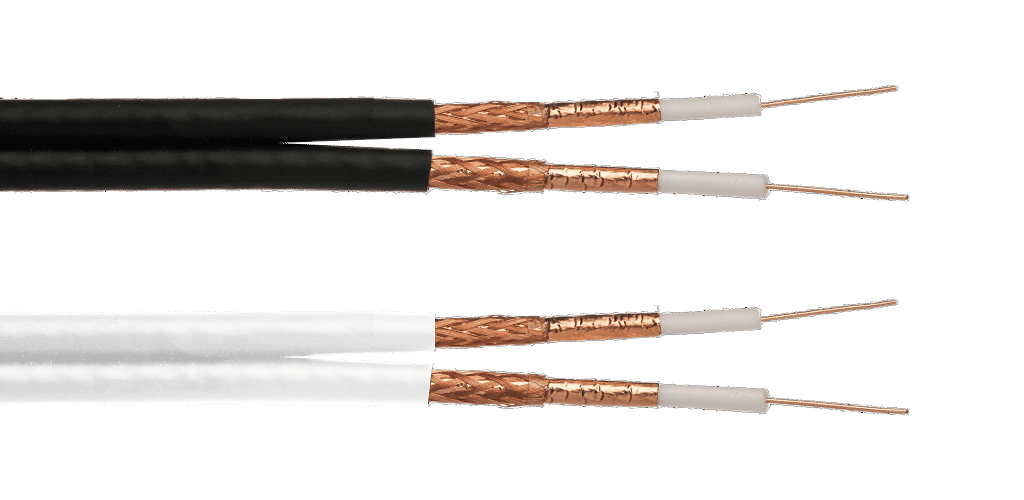 RG6 Twin Low Loss Screened Coax Cable 250m Black | Connectec.uk