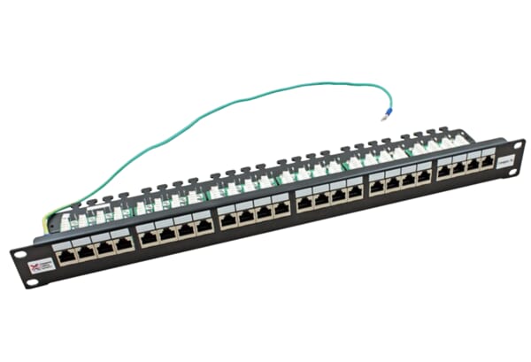 24 Port Cat5e FTP Shielded Angled Patch Panel