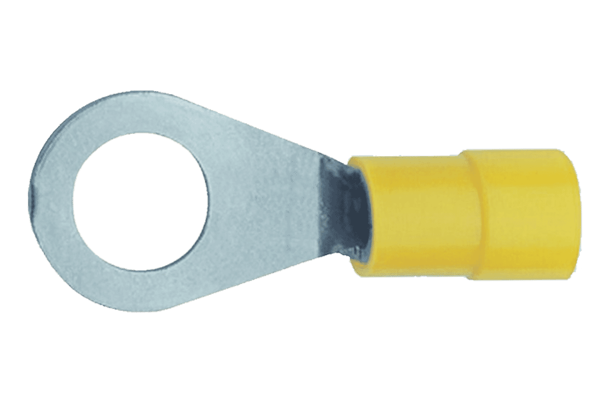 Yellow 6.4mm (100pc) Hole Insulated Ring Terminal 4.0-6.0mm (100pc)