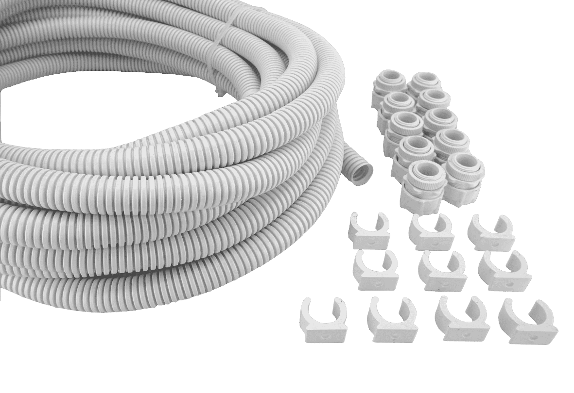 20mm x 10m Light Duty PP Flexible Conduit Contractor Pack White ...