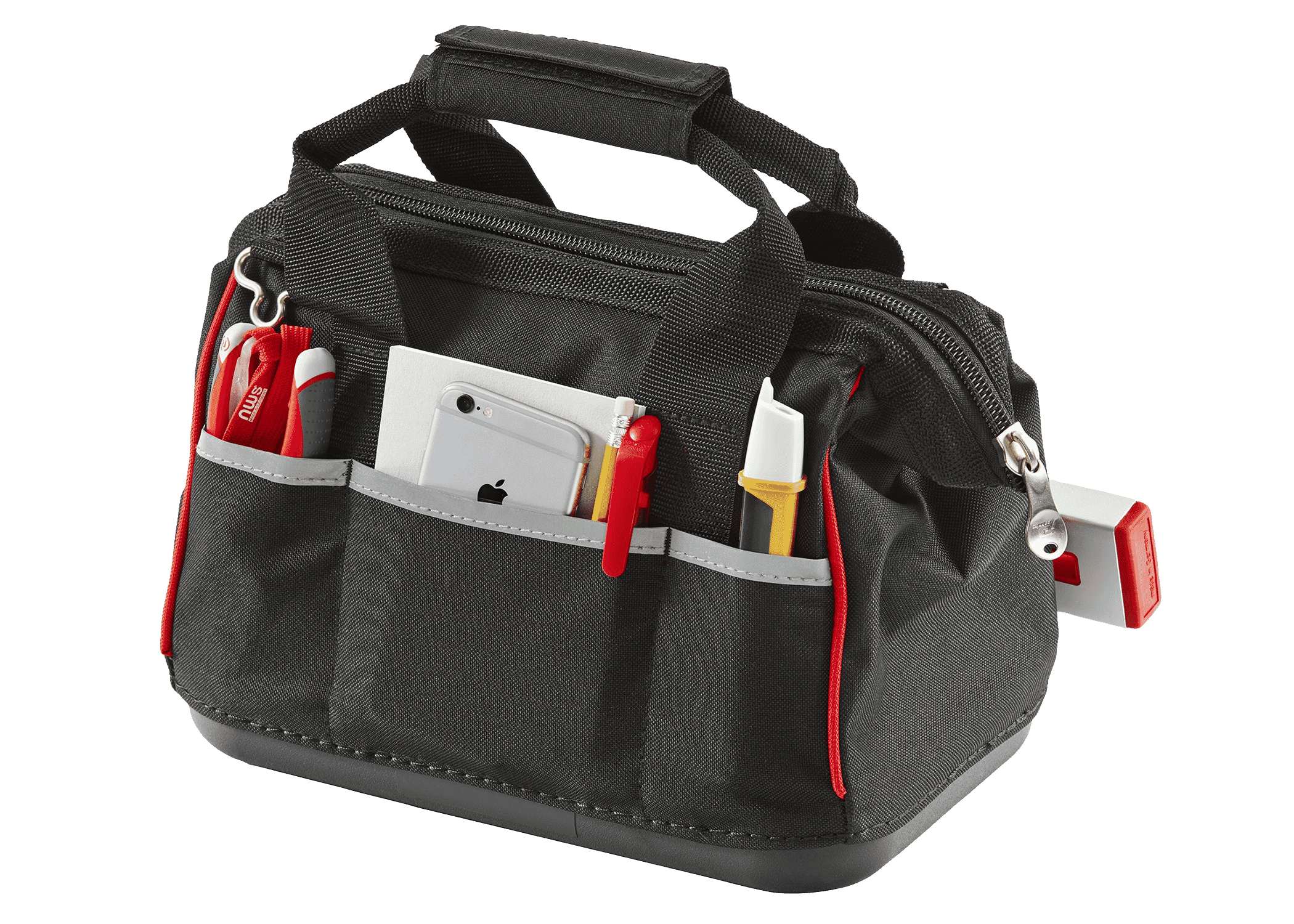 13" Hard Bottom Reinforced Tool Bag - Black