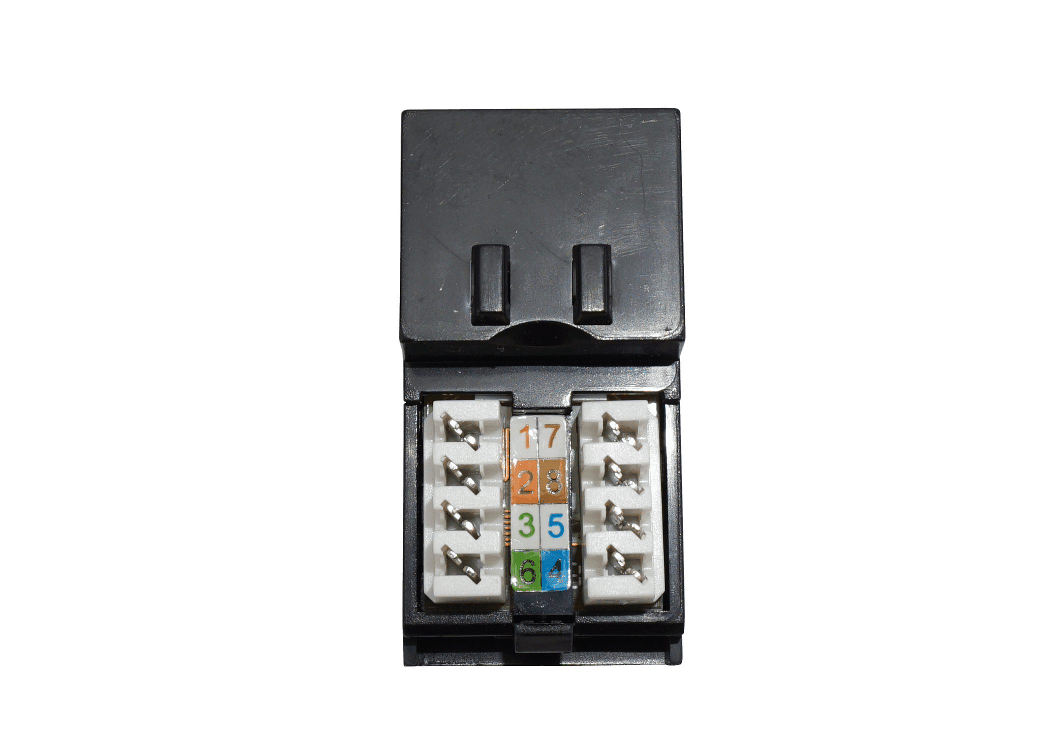 Snap-in RJ45 Euro Module for Cat 5e or Cat 6 UTP IDC (White) | Connectec.uk