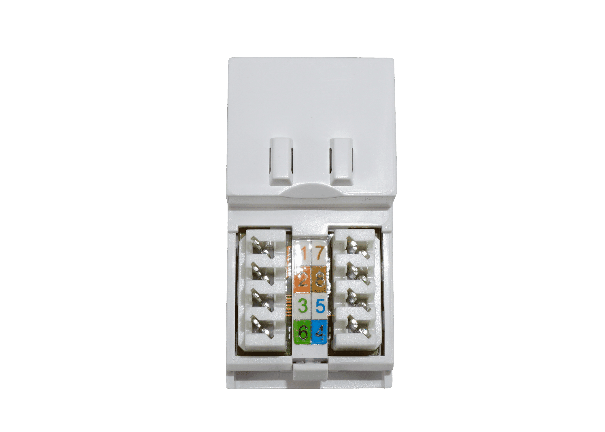 Snap-in RJ45 Euro Module for Cat 5e or Cat 6 UTP IDC (White) | Connectec.uk
