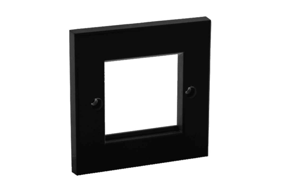 Single Gang 2 Module Flat Euro Faceplate Black