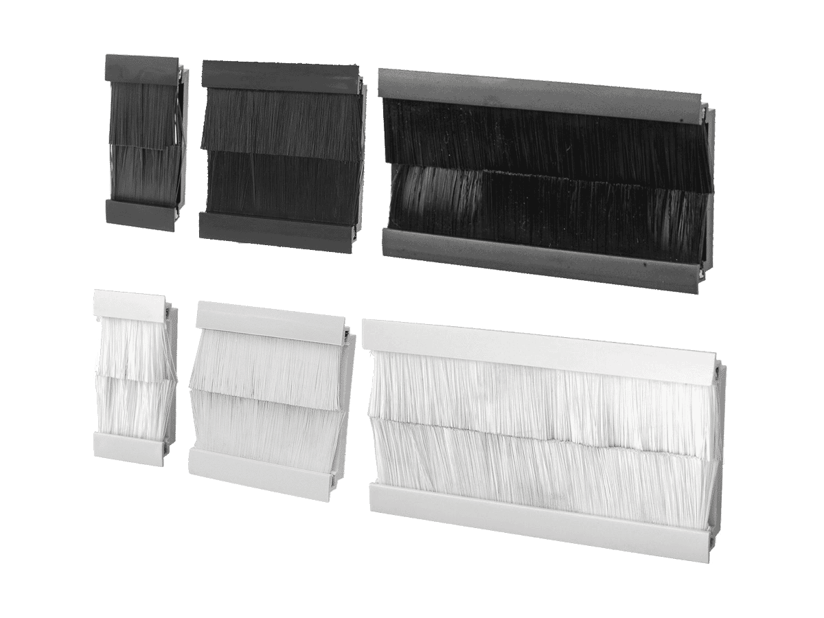 Quad Euro Fit Brush Module White 50x100mm | Connectec.uk