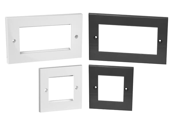 Single Gang 1 Module Flat Euro Faceplate White | Connectec.uk