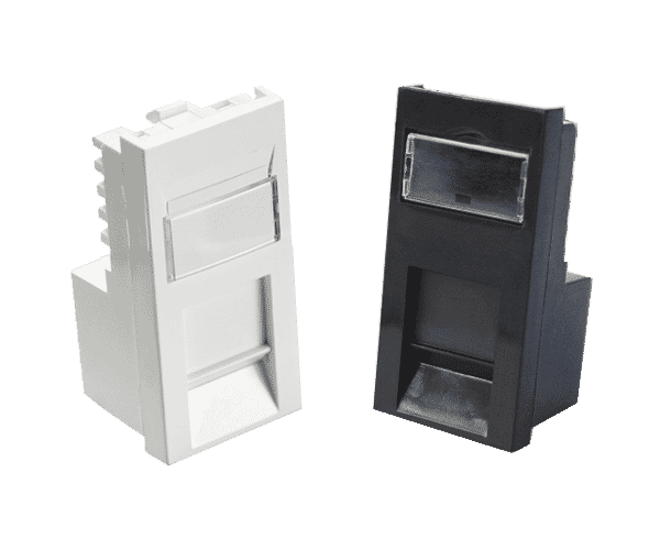 Snap-in RJ45 Euro Module for Cat 5e or Cat 6 UTP IDC (White or Black)