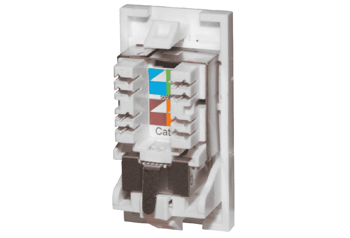 Cat 6 or 6A FTP Shielded RJ45 25 x 50mm Euro Module White