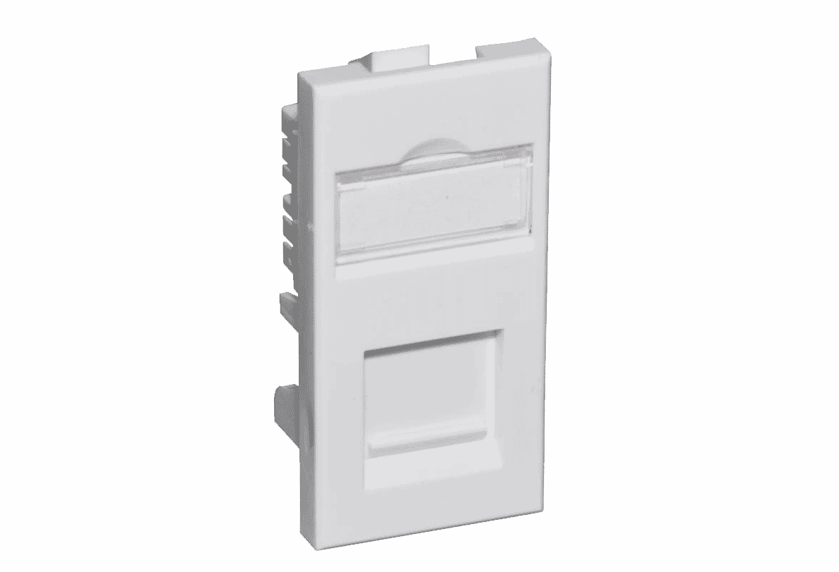 Cat 6 or 6A FTP Shielded RJ45 25 x 50mm Euro Module White | Connectec.uk