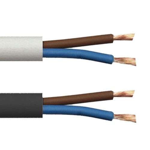 Round 2 Core PVC Mains Flex Power Cable 3182Y | Connectec.uk