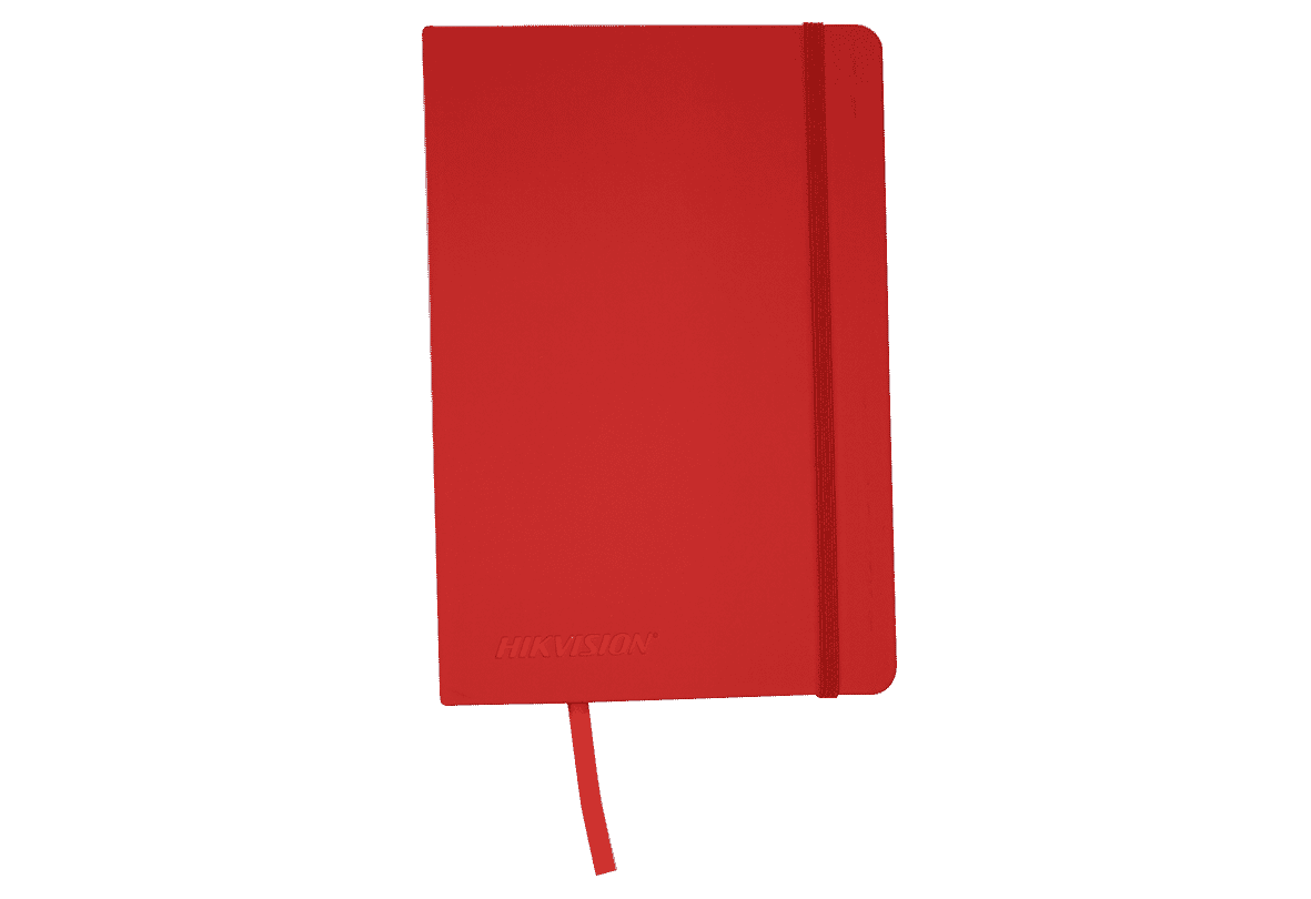 Hikvision Hard Back Red Notepad with Double Sided Lined Pages - Elastic ...