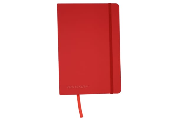 Hikvision Hard Back Red Notepad with Double Sided Lined Pages - Elastic ...
