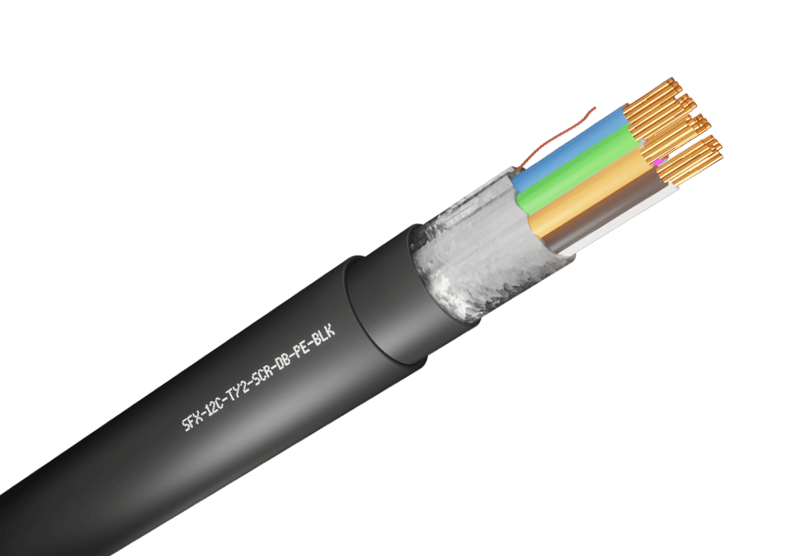 12 Core Screened Type 2 Alarm Cable Copper Direct Burial HDPE Black