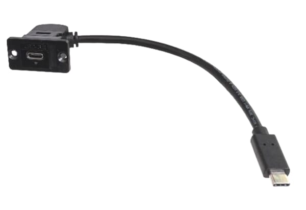 TUK USB C Keystone Female to Male Tailed Socket - Low Profile Panel Mount