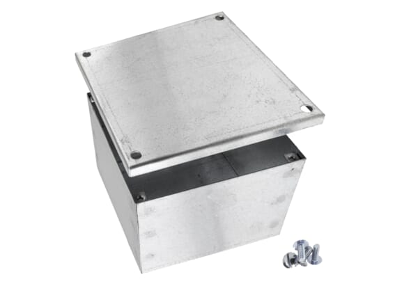 Galvanised Plain Adaptable Box, Screw-on Lid 100 L x 100 W x 50mm D