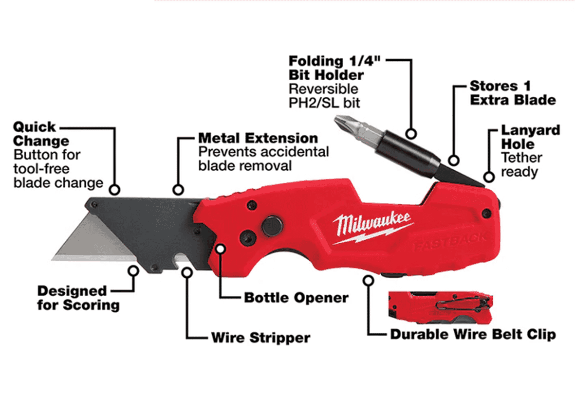 Milwaukee Fastback 6 in 1 Utility Knife - 1pc