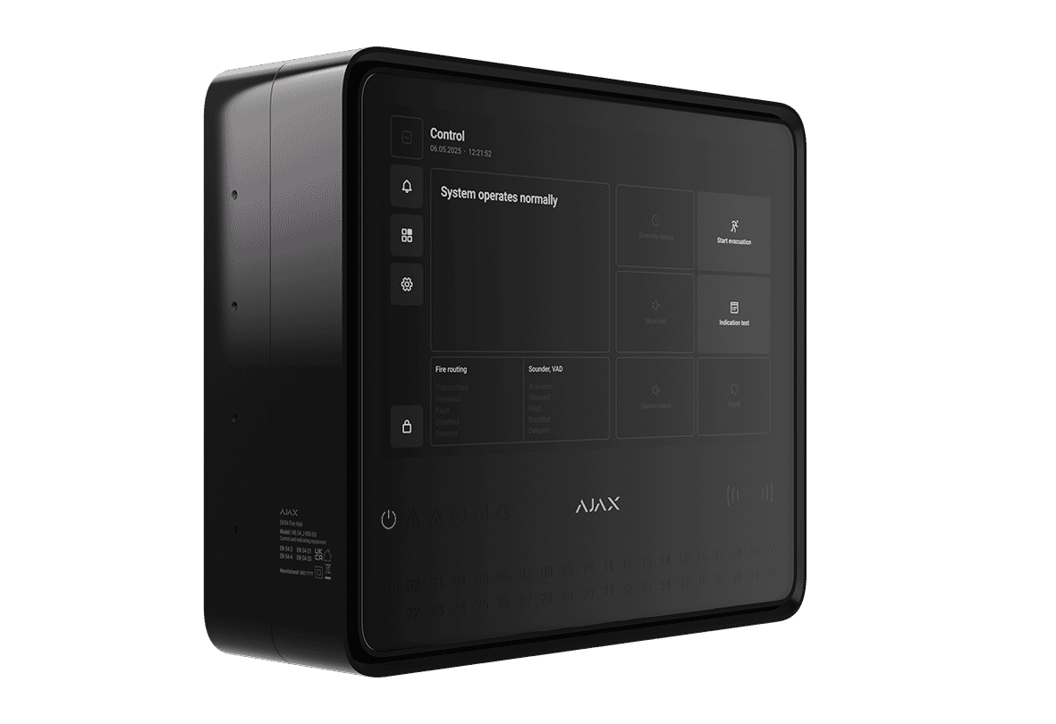 Ajax EN54 Fire Hub Black - 125733.315.BL