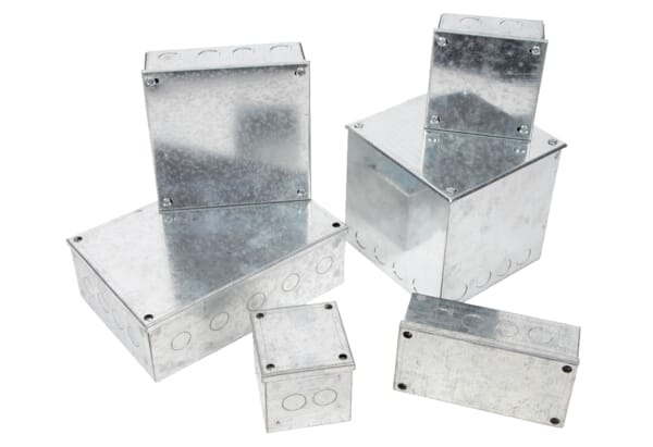 Galvanised Adaptable Box with Knock-0ts and Screw-on Lid