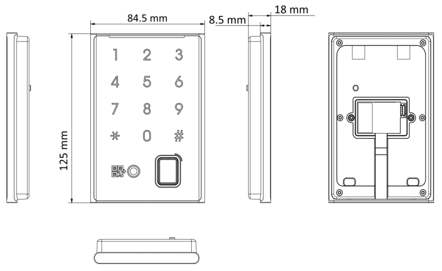 Hikvision DS-K1109DKFB-QR Access Control Card Reader Keypad & QR Code ...
