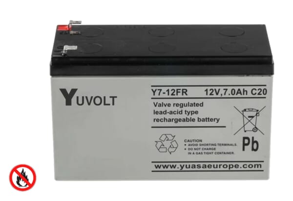 Yuasa Yuvolt Y-712FR 12v 7Ah Flame Retardant Lead Acid Battery