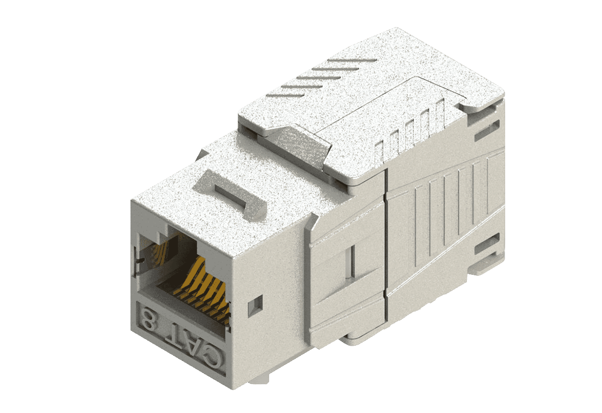 Cat 8 Keystone Jack RJ45 STP Shielded Tool-free Sliver | Connectec.uk