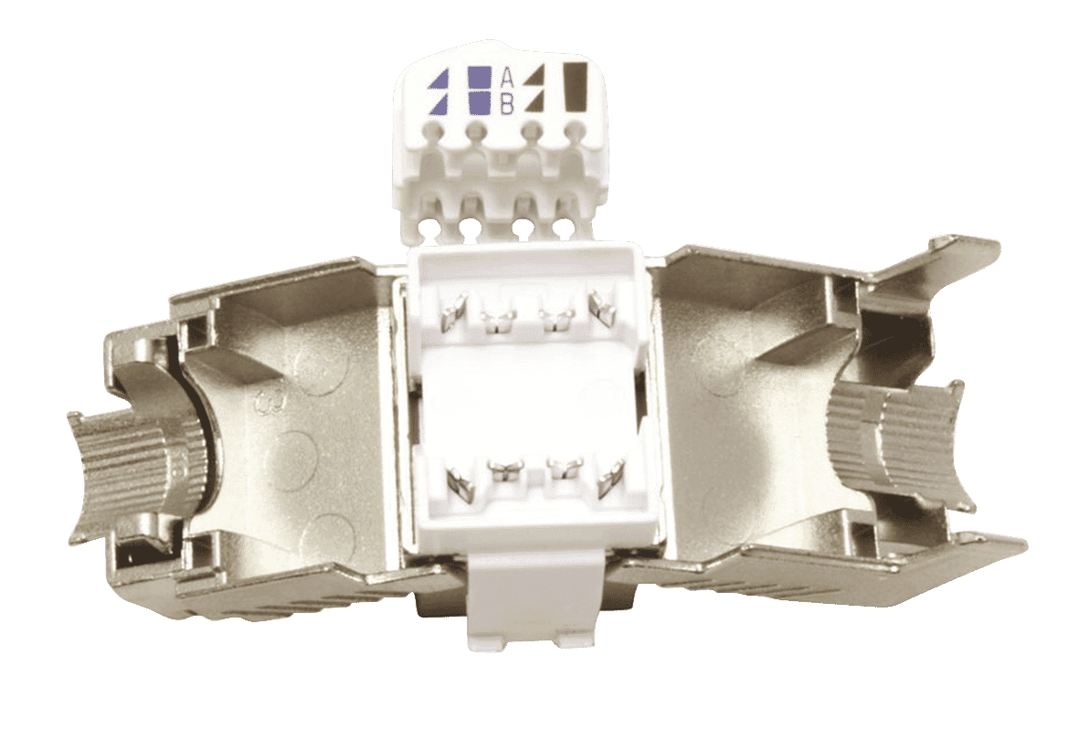 Cat 8 Keystone Jack RJ45 STP Shielded Tool-free Sliver | Connectec.uk