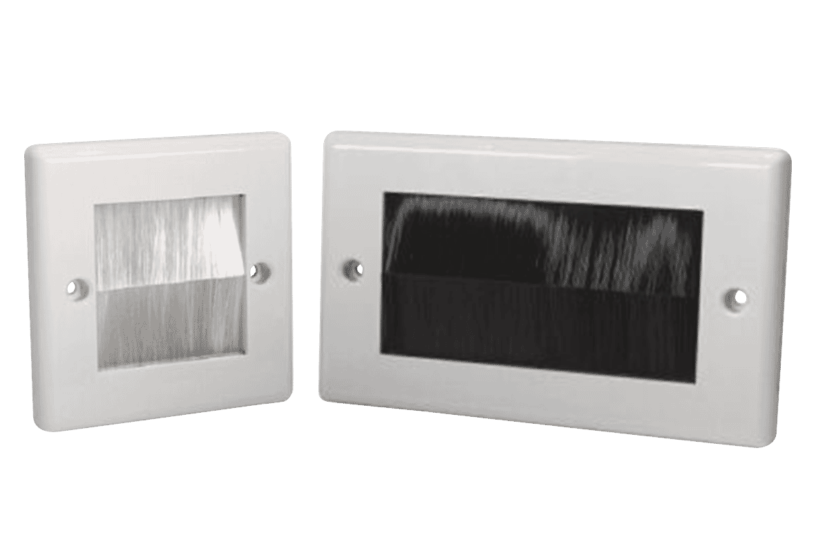Profiled Edge Euro Brush Faceplate Module - White Frame