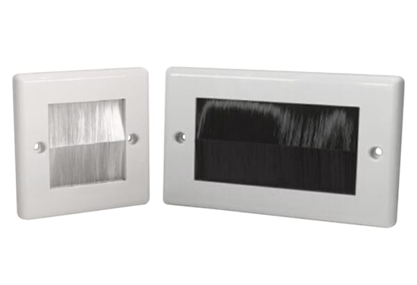 Kauden Profiled Edge Euro Brush Faceplate Module - White Frame