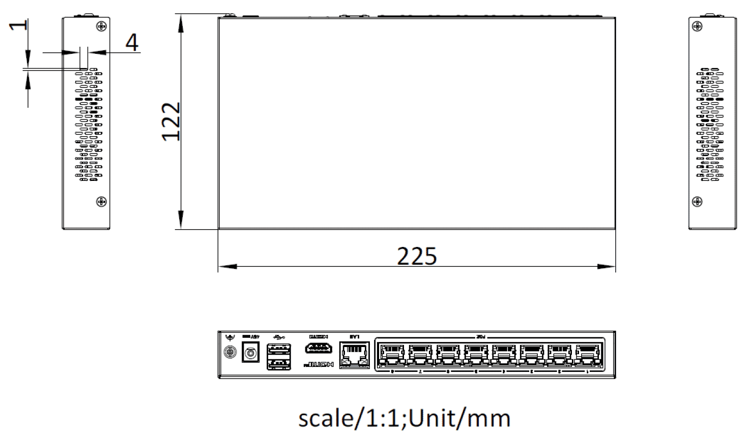 Hikvision DS-E08NI-Q1/8P 4MP 8-Channel Smart Eco PoE NVR with 2TB eSSD