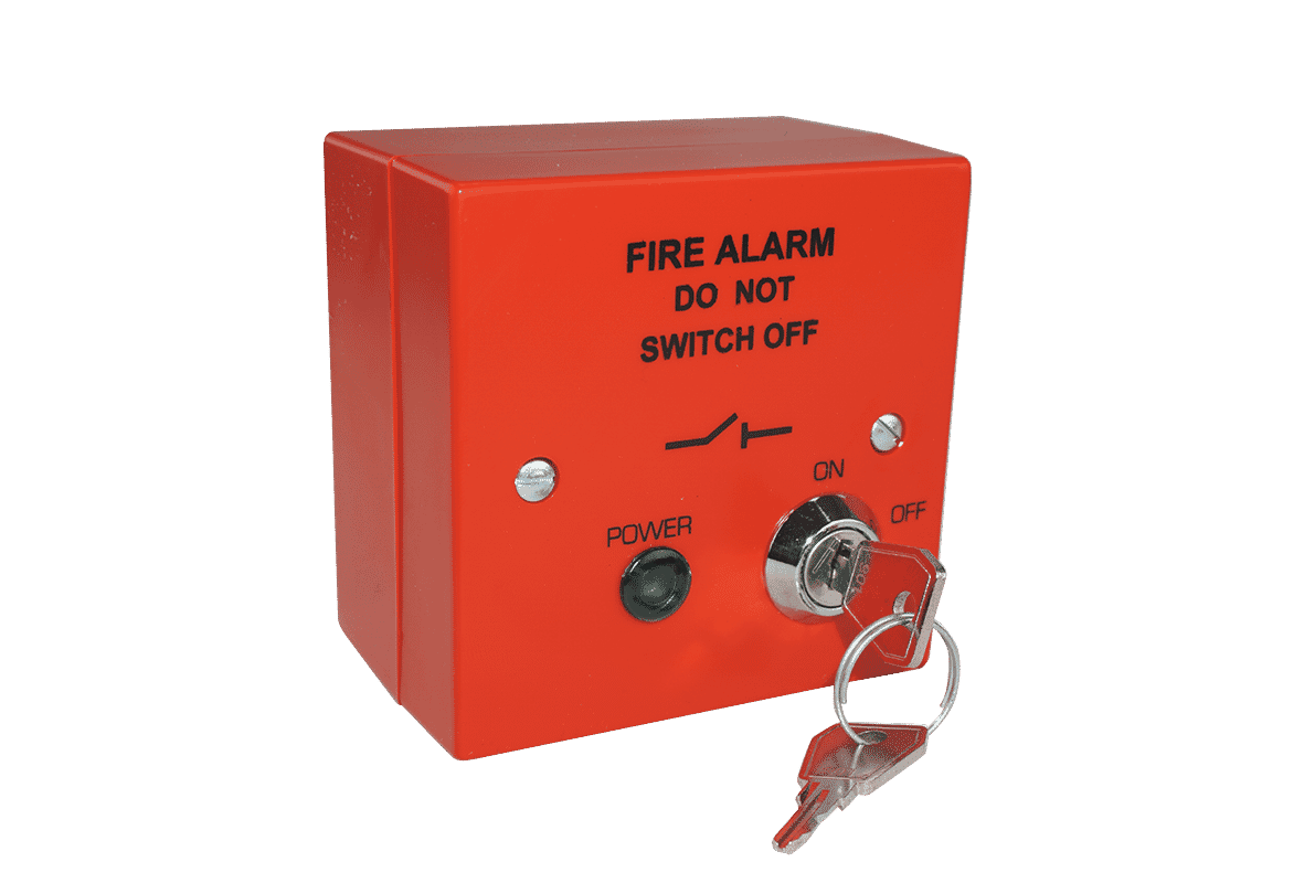 Red Fire Alarm Mains Isolator Key Switch